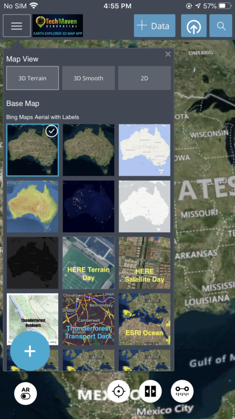 Basemap Picker | Earth Explorer 3D Map App